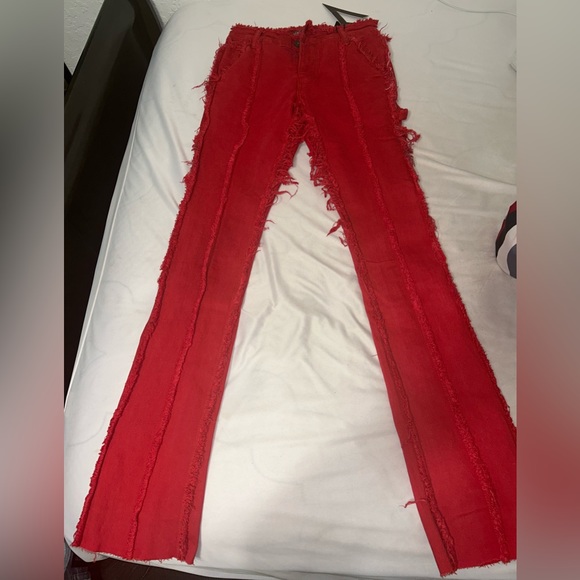Jeans | Valabasas Red Stacked Jeans | Poshmark